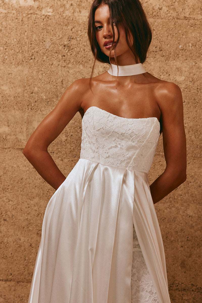 Lara Bridal Pearl Satin Necktie – Grace Loves Lace UK